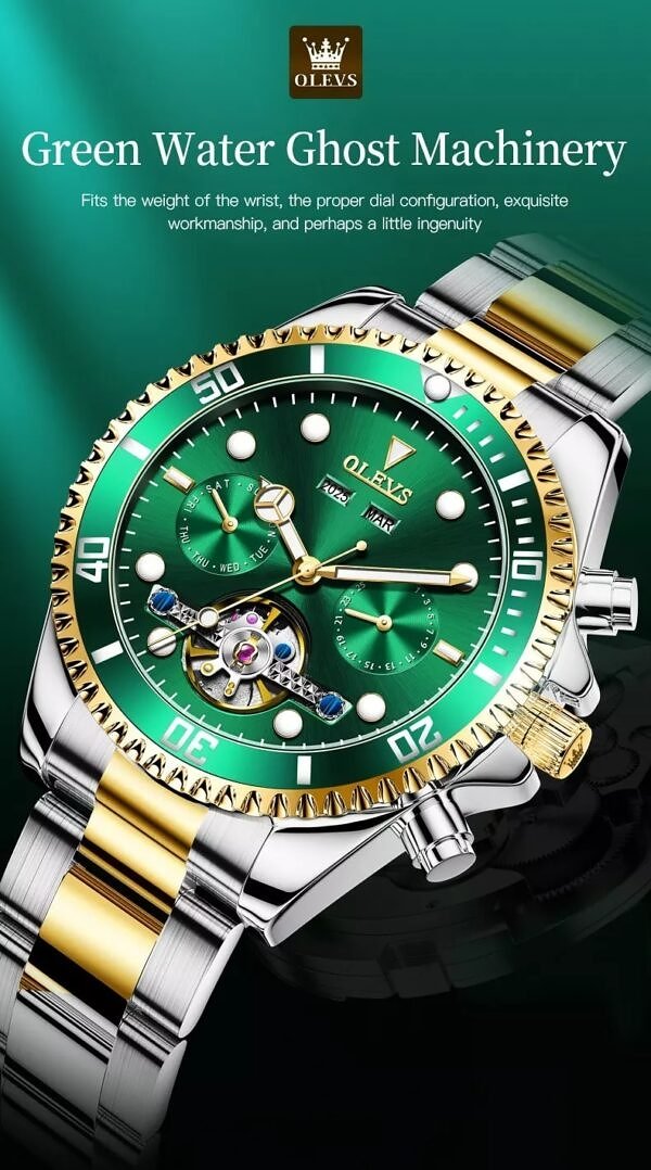 OLEVS Watch 6605 Luxury Tourbillon Automatic Mechanical - OLEVS WATCHES