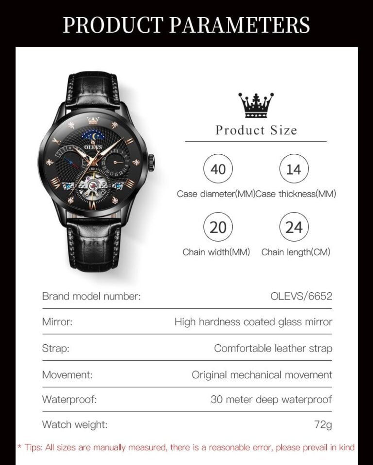 Olevs 6652 High-Quality Movement Automatic Mechanical Sports watch ...