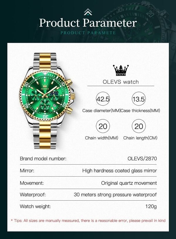 OLEVS 2870 Luxury Sports Chronograph Analog Watch - OLEVS WATCHES