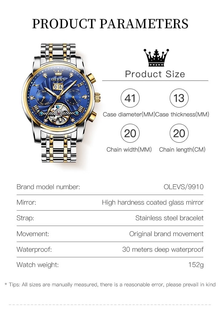 OLEVS 9910 Tourbillon Self-Winding Sports Luxury Watch - OLEVS WATCHES