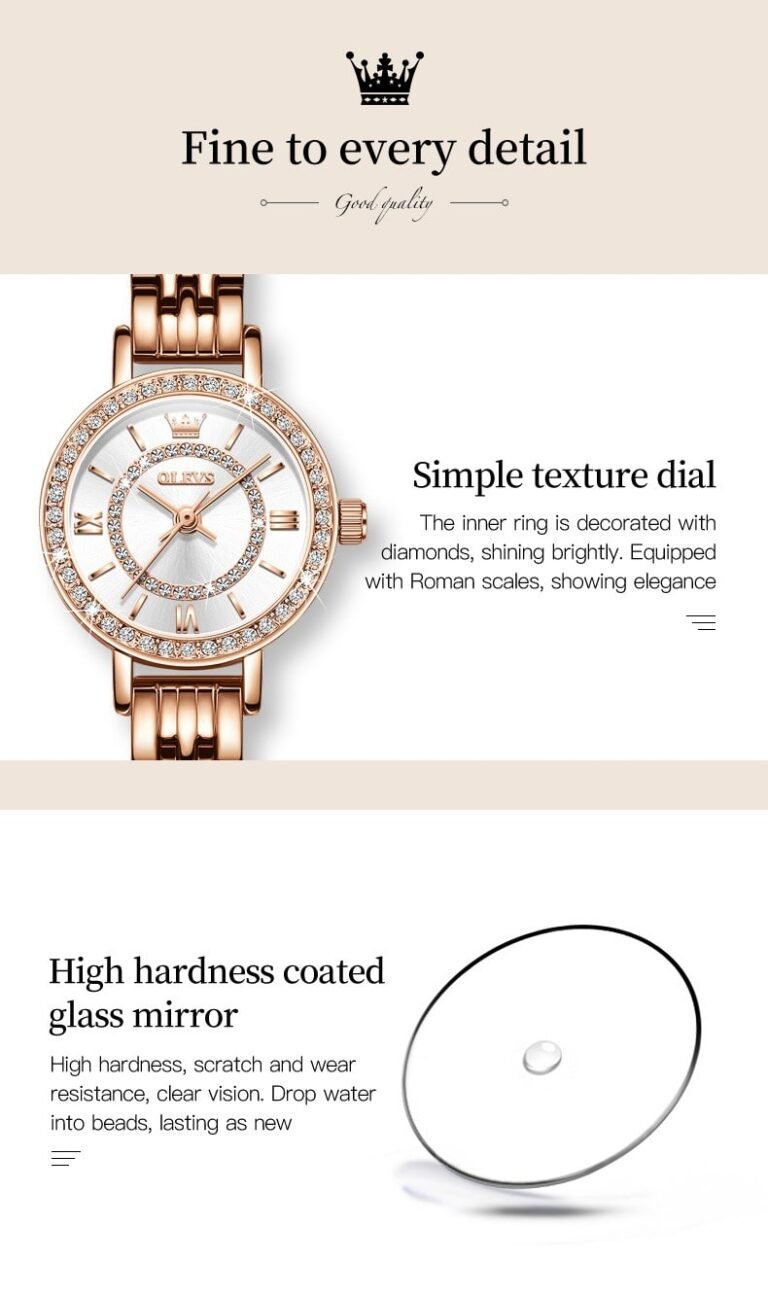 Olevs Watch 5508 Rose Gold Diamond - OLEVS WATCHES