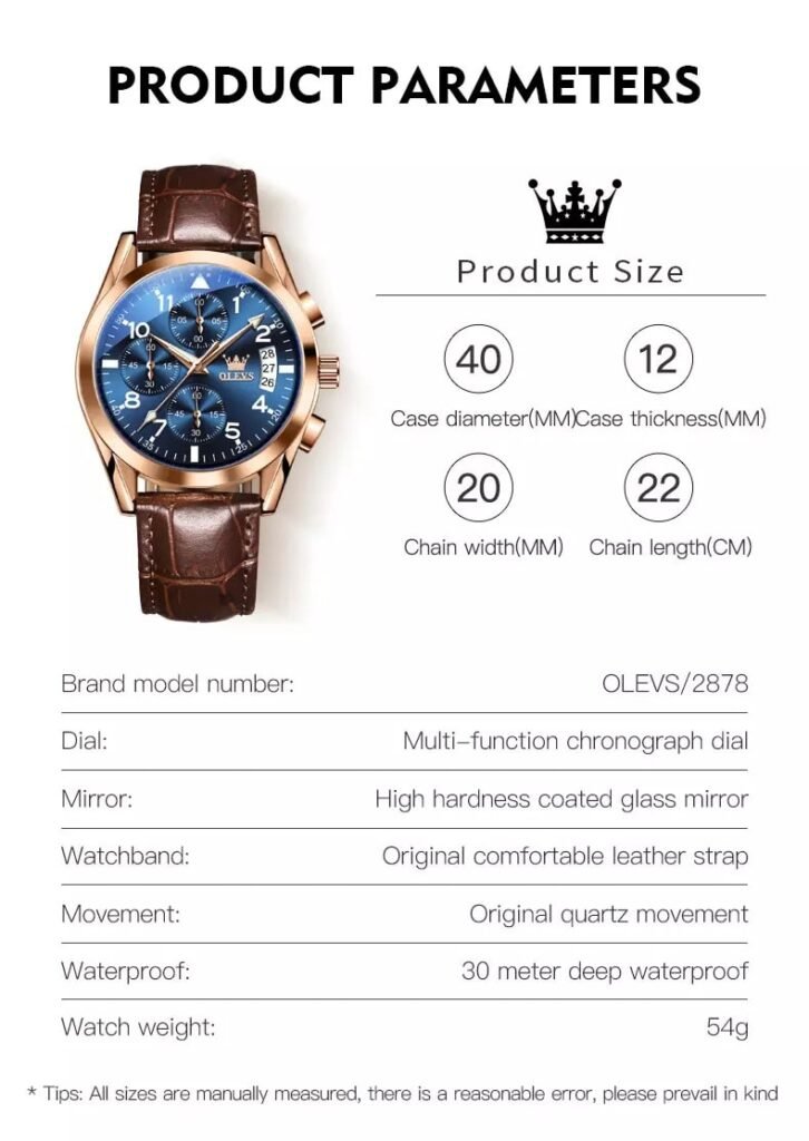 OLEVS 2878 Chronograph Luxury Sports Watch - OLEVS WATCHES