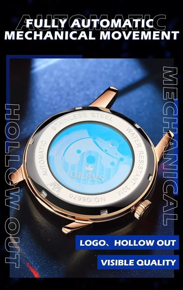 OLEVS Watch 6670 Fully Automatic Mechanical Movement - OLEVS WATCHES