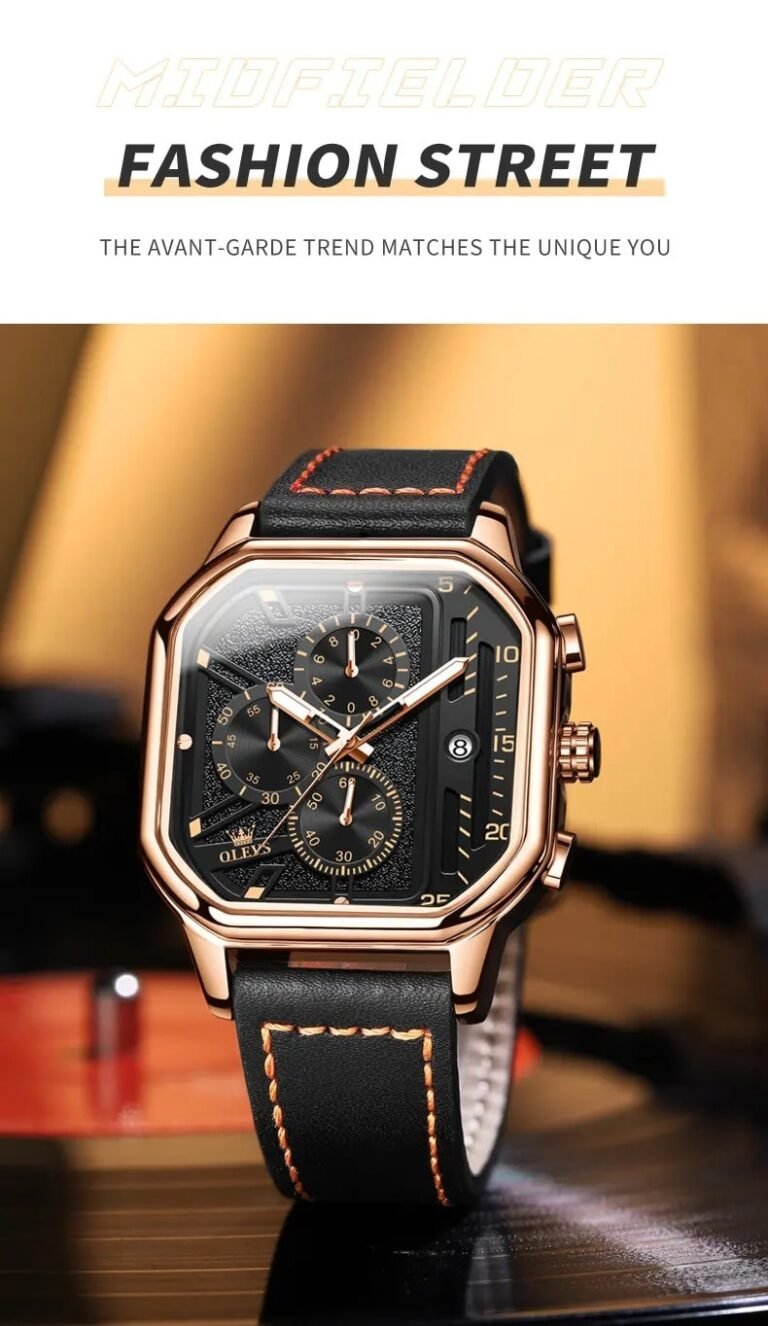 OLEVS 9950 Men's Square Skeleton Quartz Watch - OLEVS WATCHES