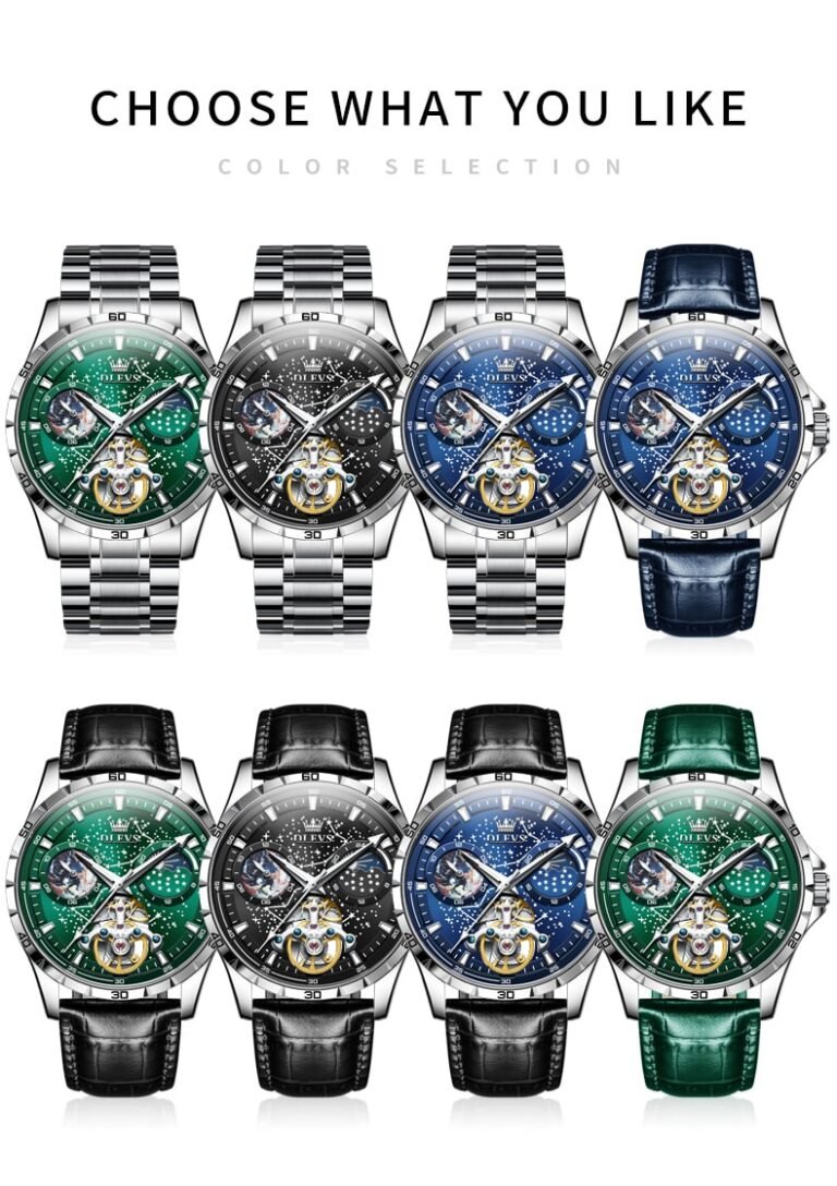 OLEVS 6689 Luxury Skeleton Automatic Men's Watch - OLEVS WATCHES
