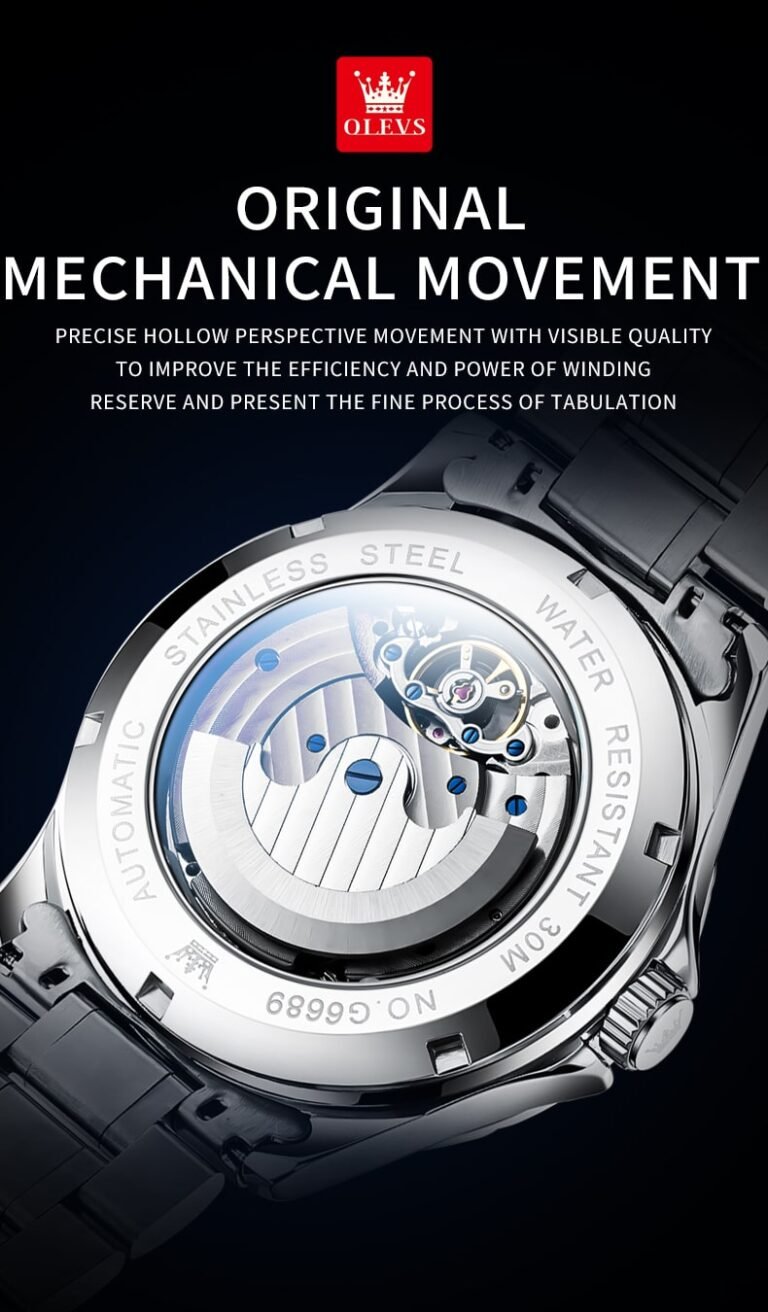 OLEVS 6689 Luxury Skeleton Automatic Men's Watch - OLEVS WATCHES